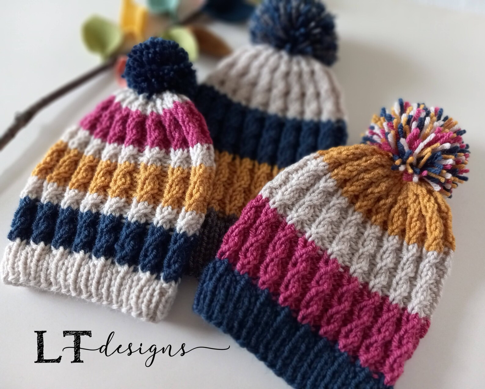 Yardley Knit Hat Pattern 3 Sizes Worsted Weight Yarn PDF - Etsy