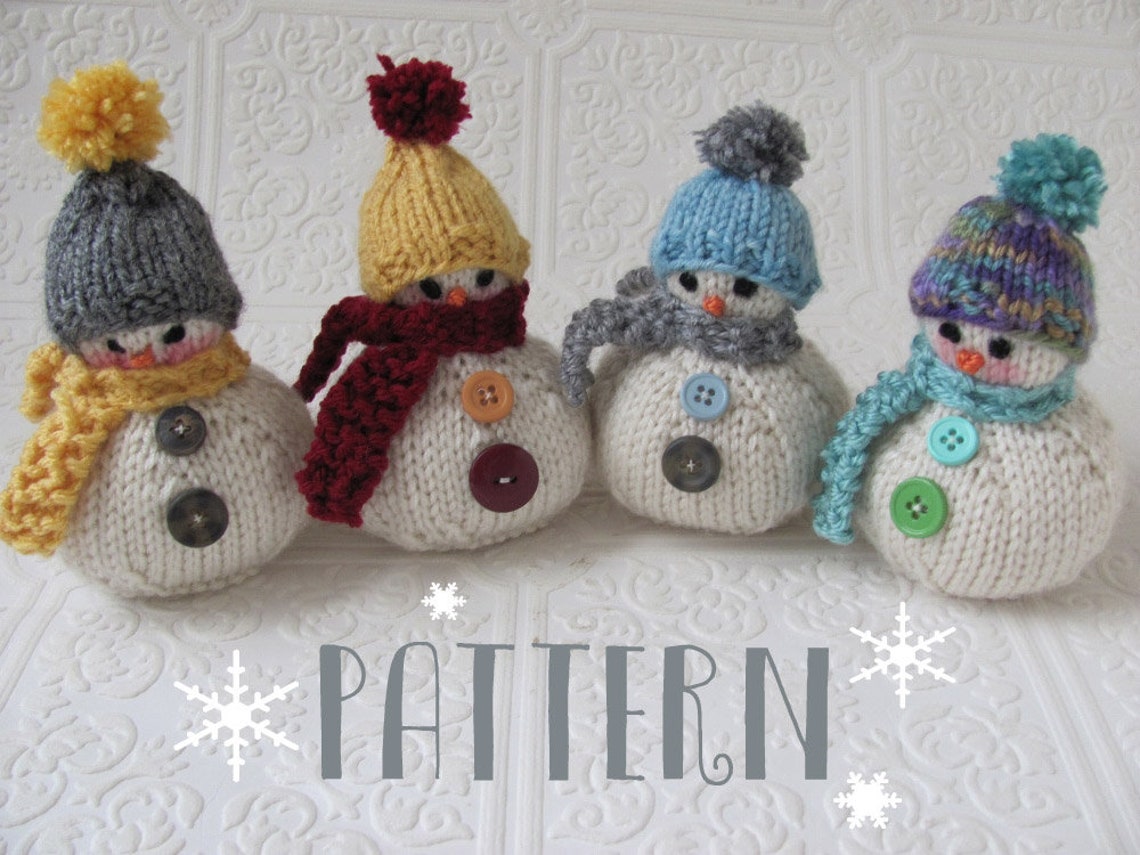 Snowman With 2 Hat Styles Knitting Pattern PDF File | Etsy