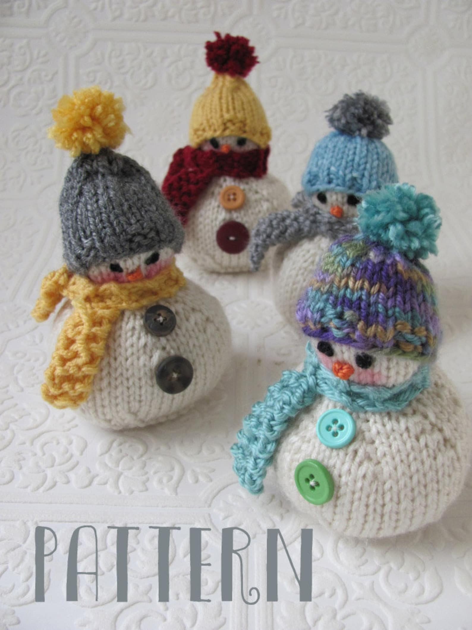 Snowman With 2 Hat Styles Knitting Pattern PDF File | Etsy
