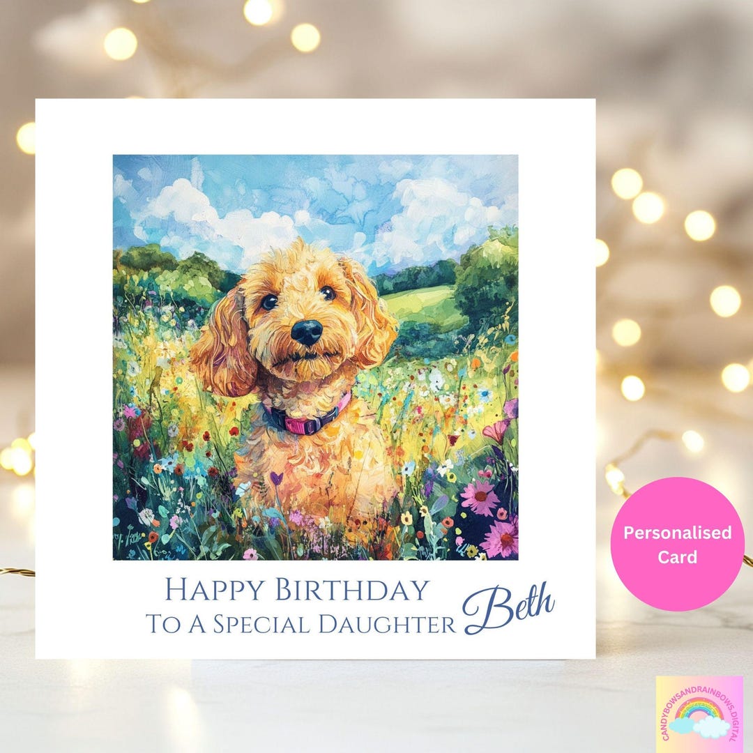 Personalised Cavapoo Birthday Card - Cute Cavapoo Birthday Card ...