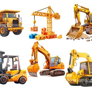 Cue Construction Clipart - 31 Files - Diggers, Forklift, Excavators PNG ...
