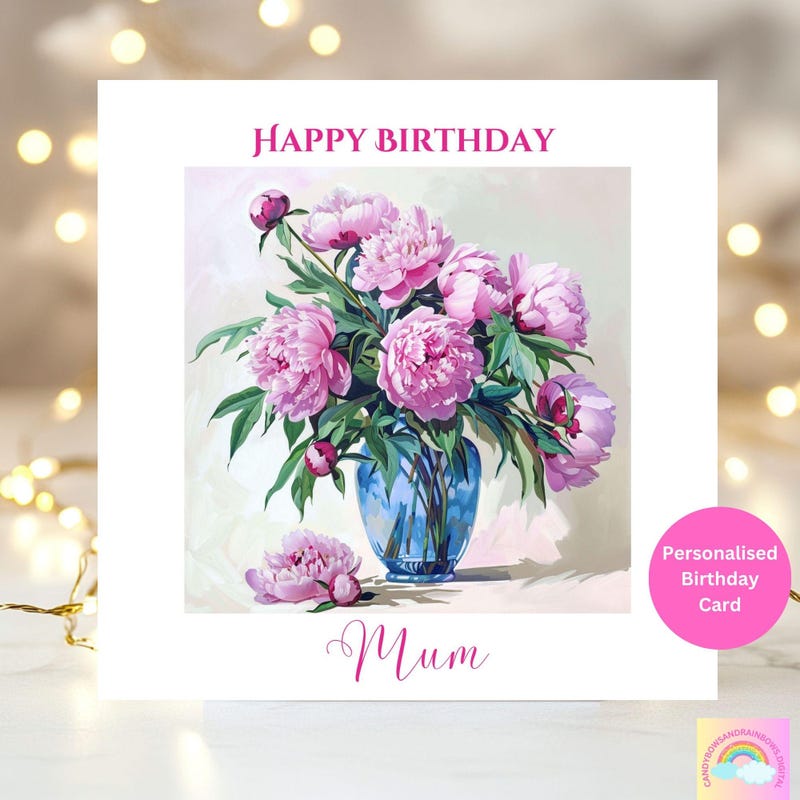 Peony Card - Etsy UK