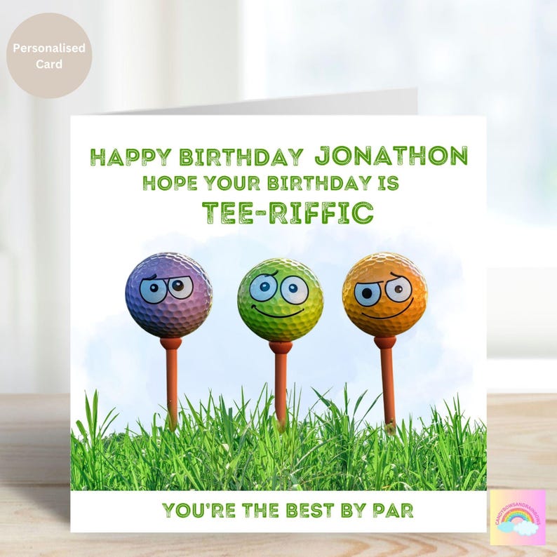 Personalised Golf Birthday Card: Funny Golf Balls Design - Etsy UK