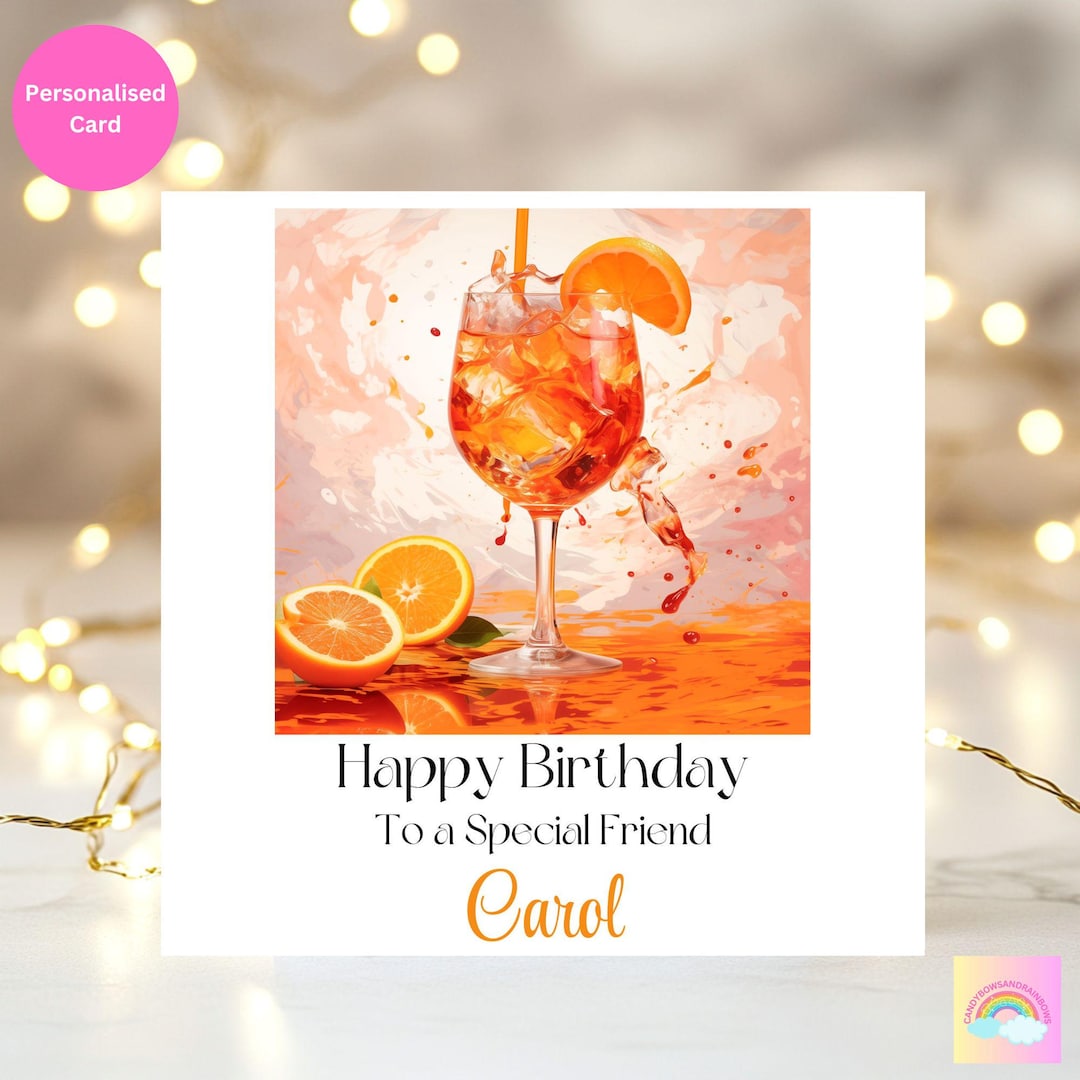 Personalised Aperol Spritz Birthday Card - Aperol Spritz Birthday Card ...