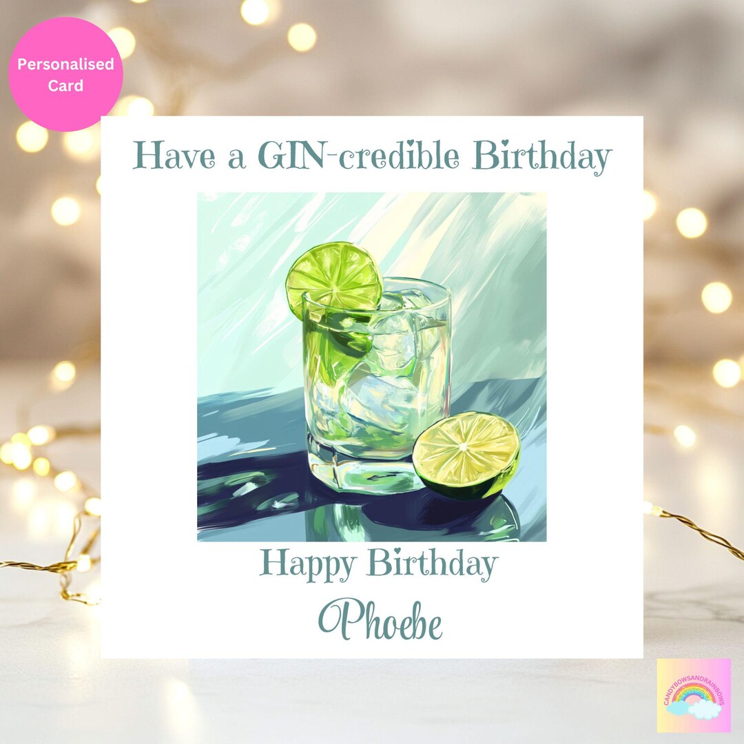 Personalised Gin and Tonic Birthday Card - Gin Birthday Card - Relation ...