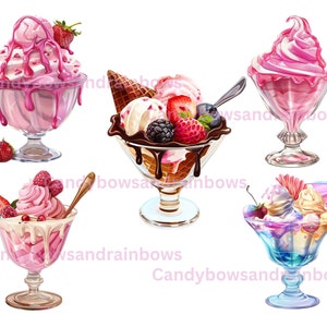 Cute Ice Cream Sundaes Clipart - 21 Files - PNG Clipart - for ...