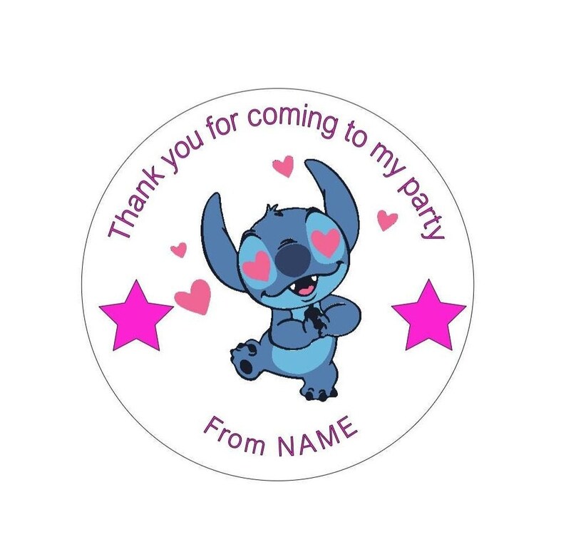 Personalised Lilo And Stitch Thank You For Coming To My Etsy