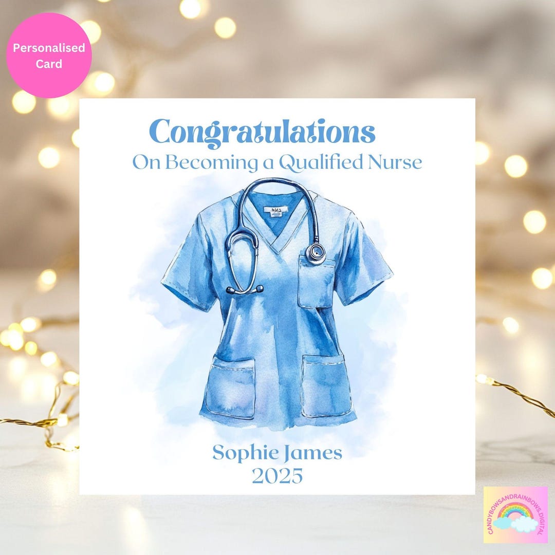 Personalised Cute Congratulations on Becoming a Qualified Nurse Card ...
