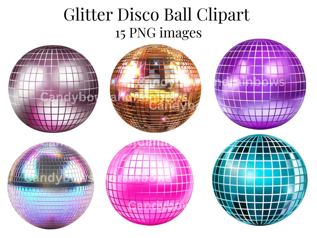 Glitter Ball Clipart - Disco Ball Clipart - PNG Clipart - for ...