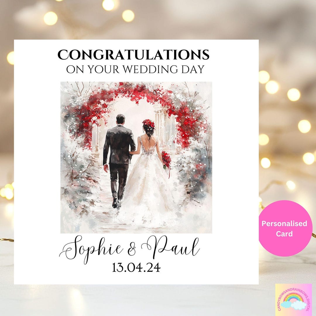 Personalized Winter Wedding Card: Congratulations Card - Etsy UK