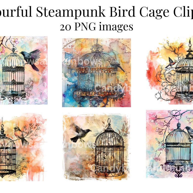 Bird Cage Clipart - Etsy