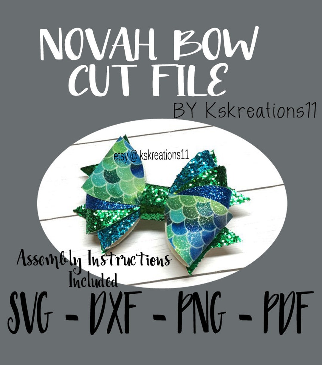 Novah Bow Cut File SVG Bow Cut File Dxf Template - Etsy