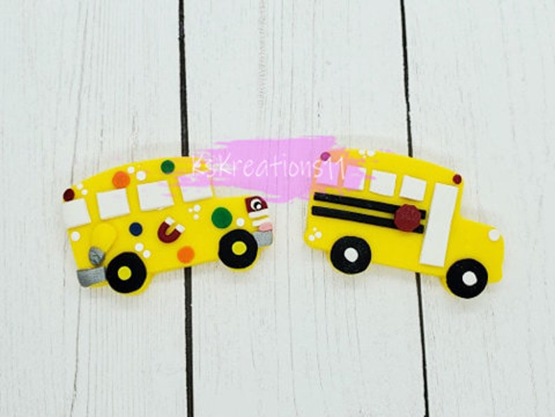 School Bus Clay Customized Clay Center Made to Order - Etsy India