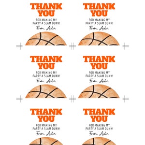 EDITABLE, INSTANT DOWNLOAD Basketball Birthday Basketball Thank You ...