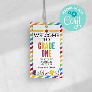 INSTANT DOWNLOAD Welcome to Grade School Gift Tag Printable, Any Grade ...
