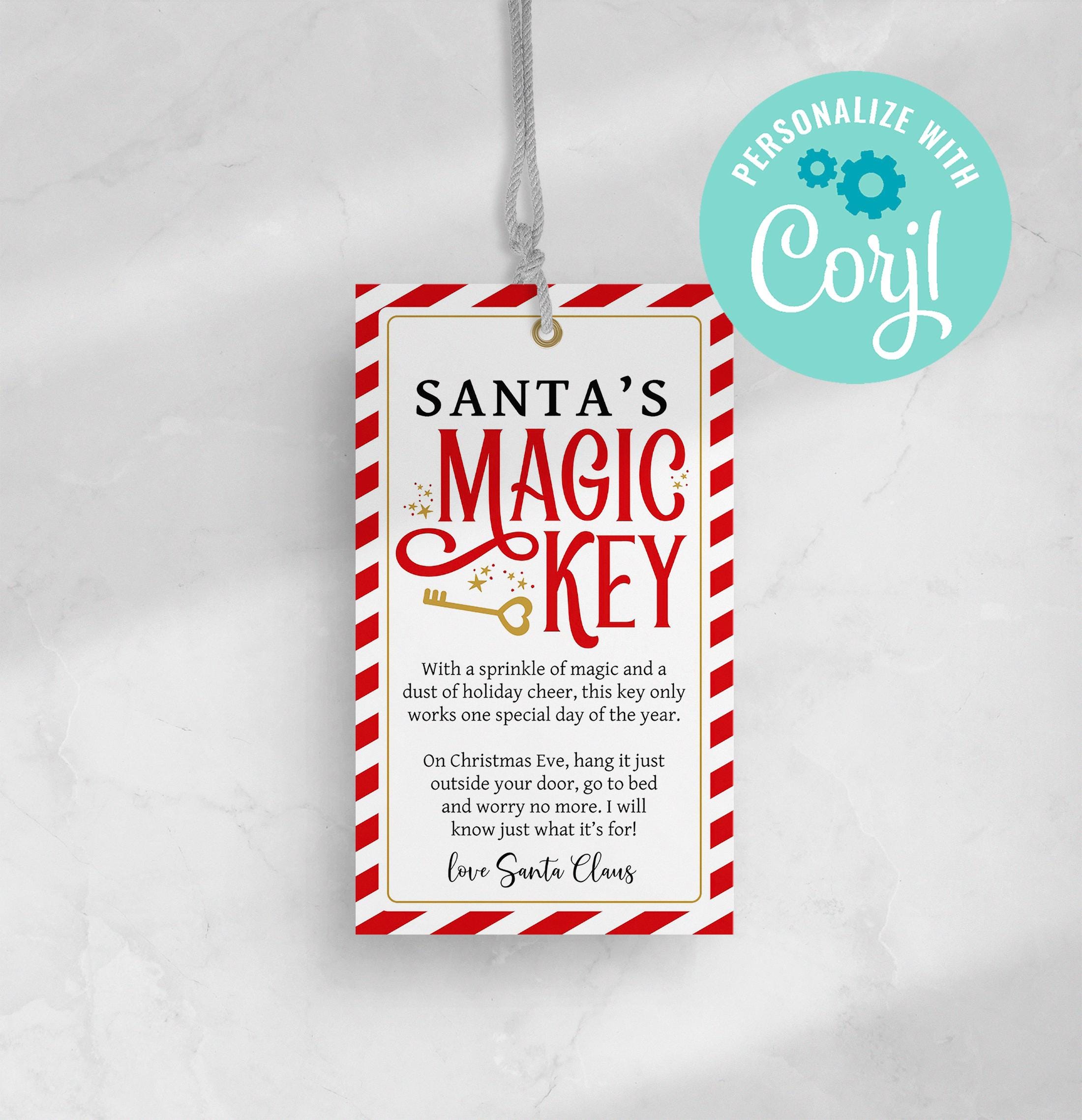 Santa's Magic Key Tag: Christmas Eve Keepsake (editable, Instant ...