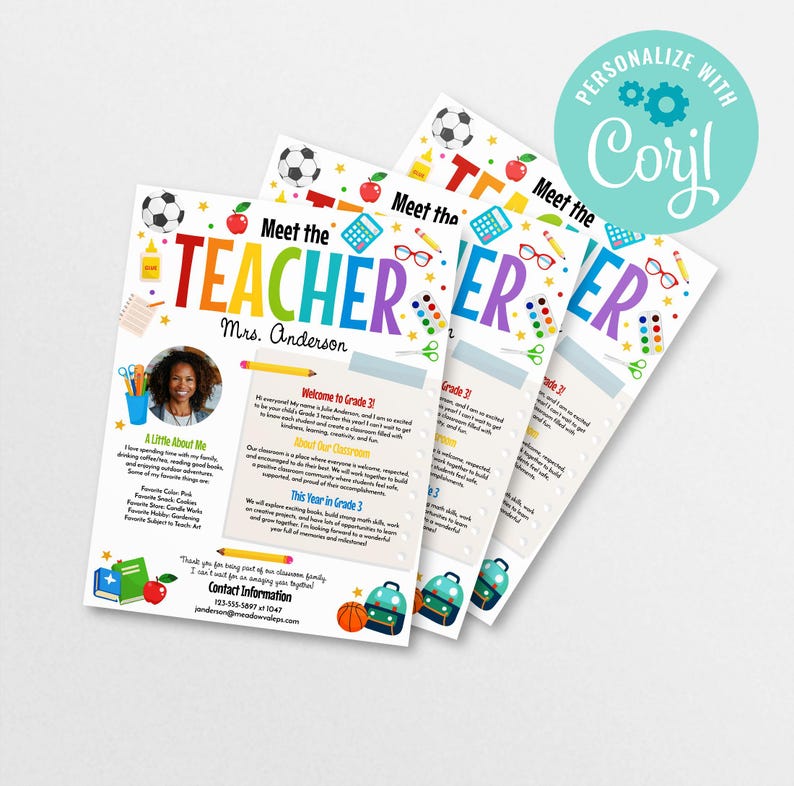 Editable Meet the Teacher Template, Back to School Newsletter, Teacher ...