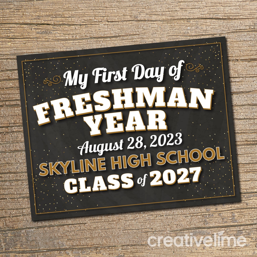 DIGITAL FILE First Day of Freshman Year Grade 9 Sign 1st Day - Etsy