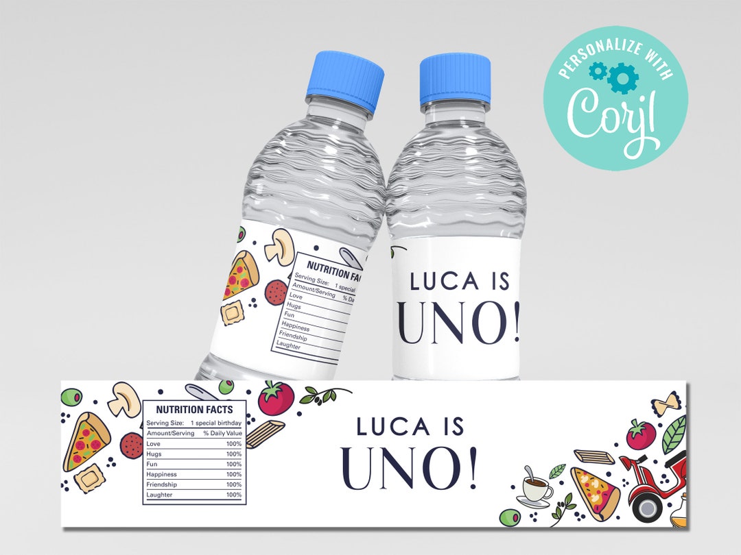 EDITABLE, INSTANT DOWNLOAD Italian Themed Party Labels, Uno Birthday ...