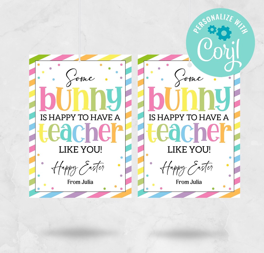 EDITABLE INSTANT DOWNLOAD Happy Easter Gift Tag, Easter Teacher Gift ...