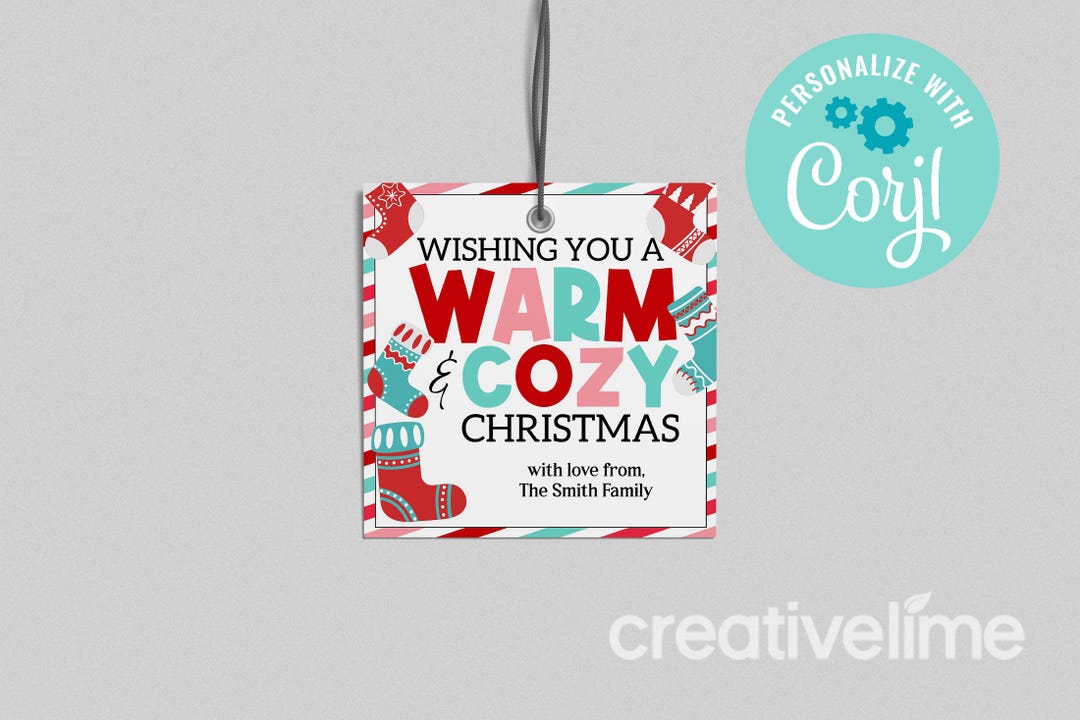 Editable Warm & Cozy Christmas Gift Tag (digital Download) - Etsy