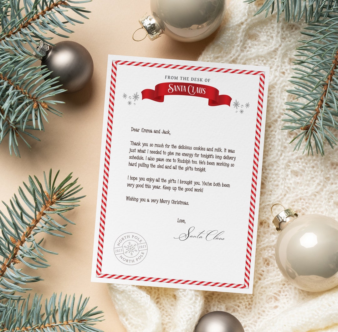 Editable Letter From Santa, Printable Letter From the North Pole ...