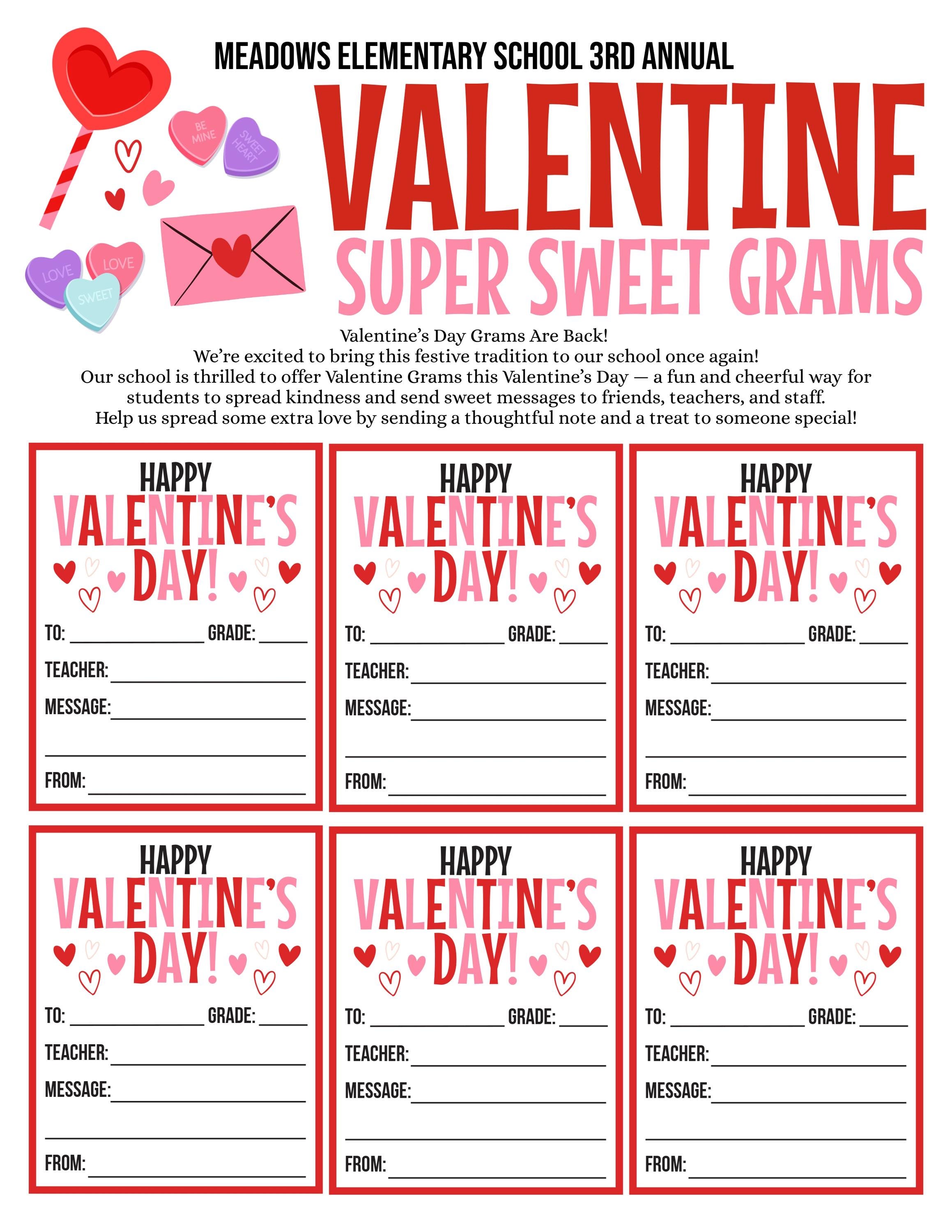 Editable Valentine's Day Gram Flyer, School Fundraiser (printable) - Etsy
