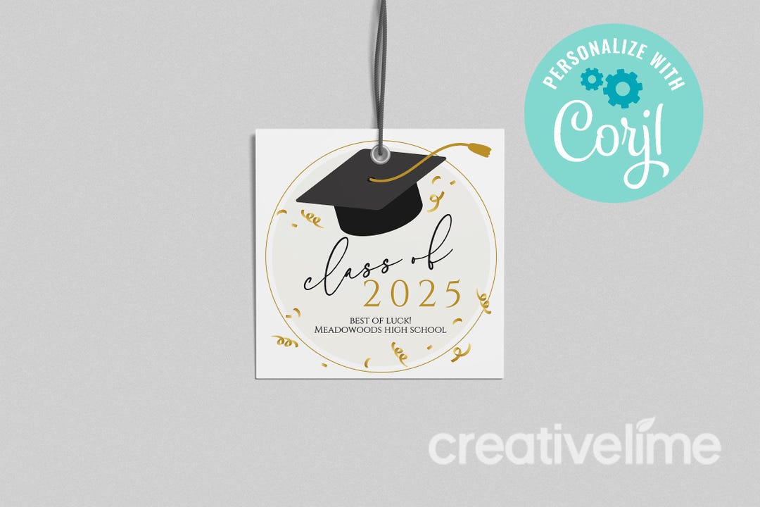 Graduation Favor Tags: Class of 2025, Editable Gift Tag (INSTANT ...