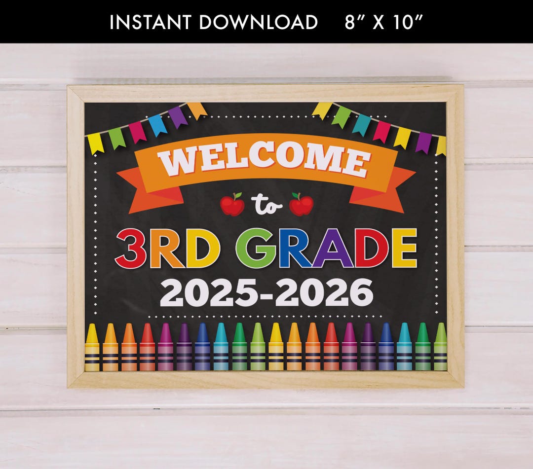 INSTANT DOWNLOAD Welcome to 3rd Grade Sign Classroom Welcome Sign ...