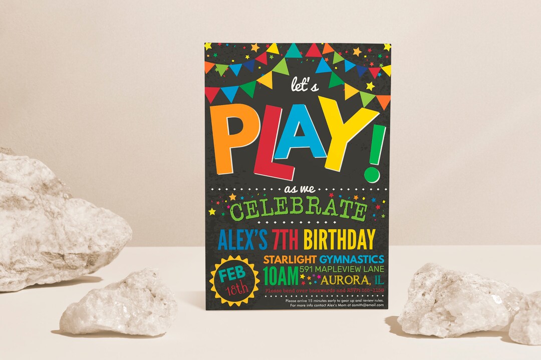 Play Invitations, Play Place Birthday Invitations, Playground Party ...