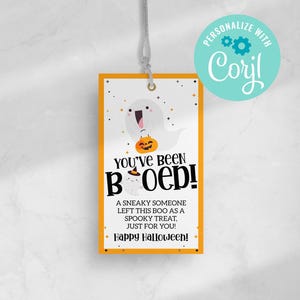 Halloween You've Been Booed Gift Tag: Editable Printable (instant ...