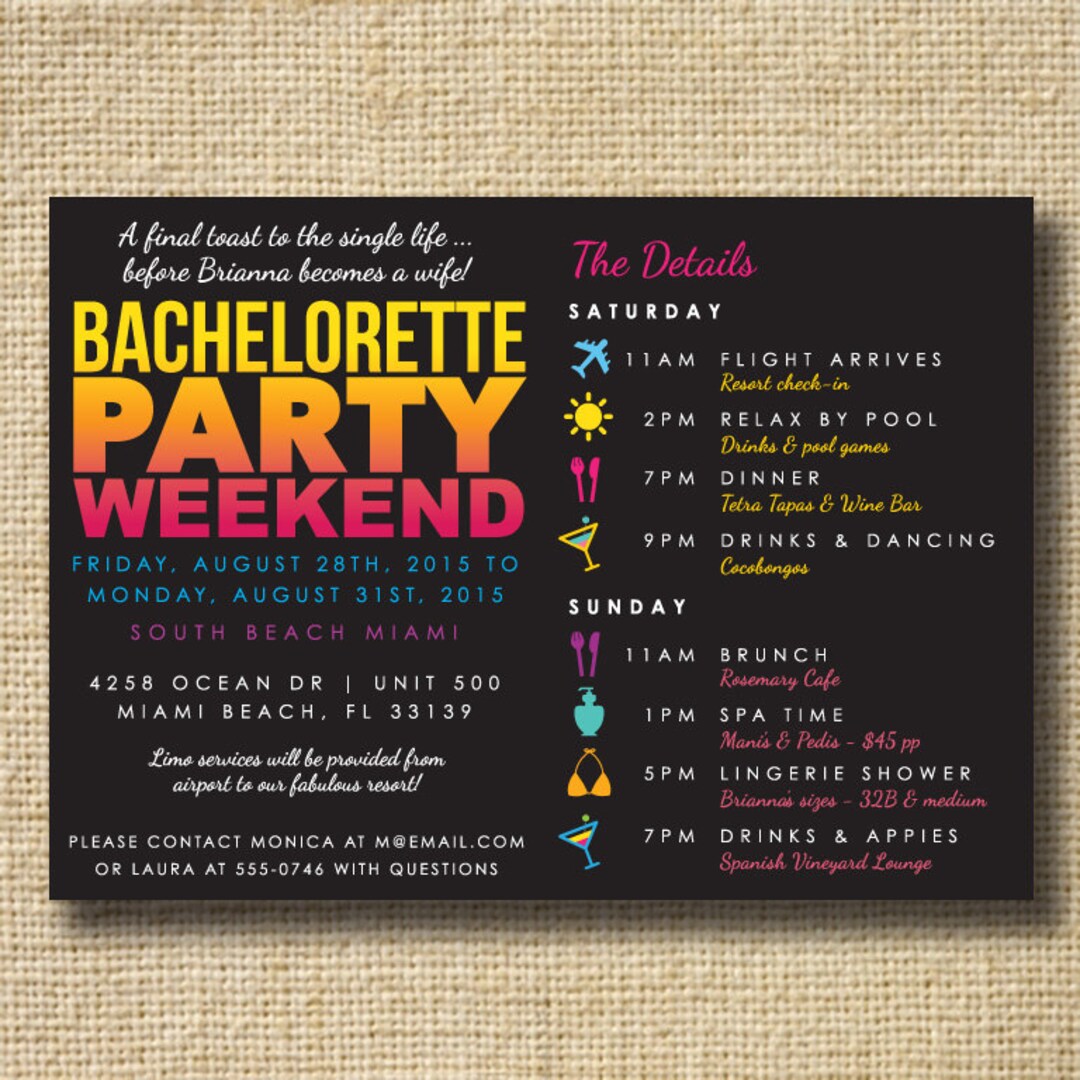 Bachelorette Invitation - Bachelorette Party Invite, Bachelorette ...