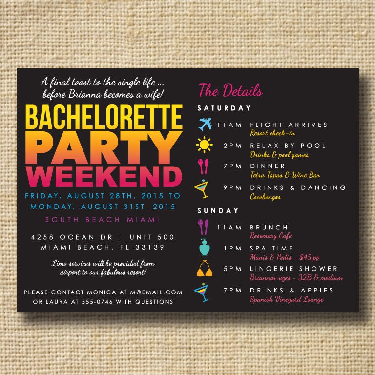 Bachelorette Invitation Bachelorette Party Invite | Etsy