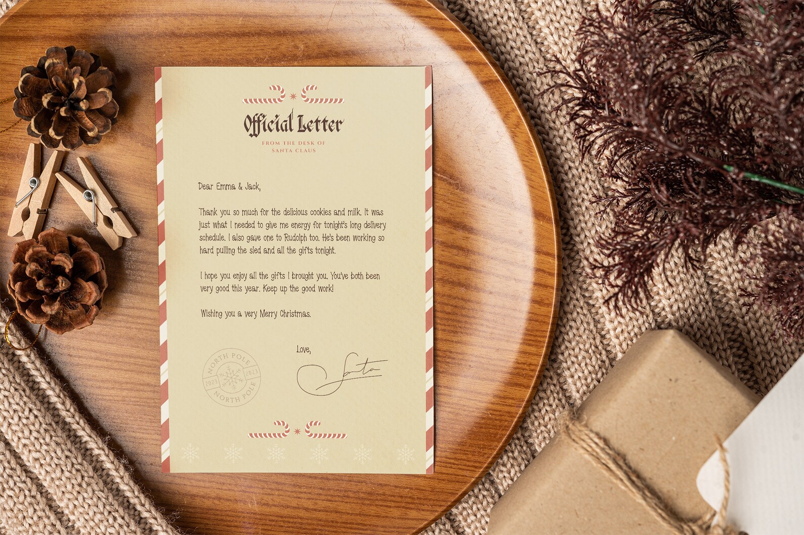 Editable Letter From Santa: Printable Christmas Eve Note (instant ...