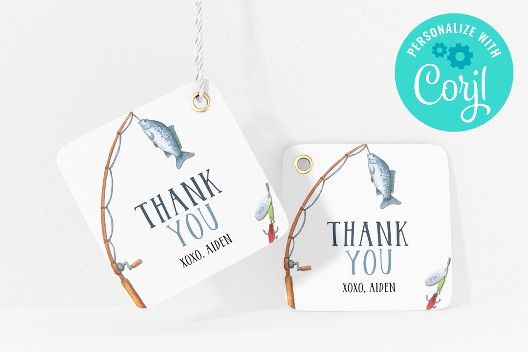 EDITABLE, INSTANT DOWNLOAD Fishing Birthday Favor Tag Fishing Party ...