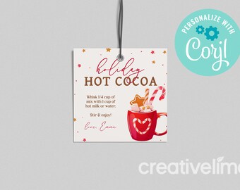 Christmas Hot Chocolate Mix Instructions Tag, Holiday Hot Cocoa ...