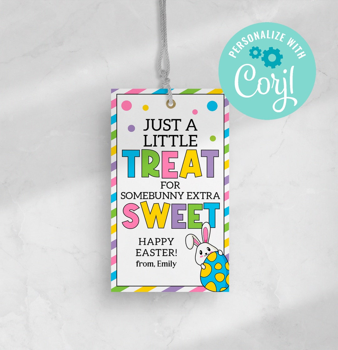 Editable Easter Gift Tag: Somebunny Sweet Treat Tag (instant Download ...