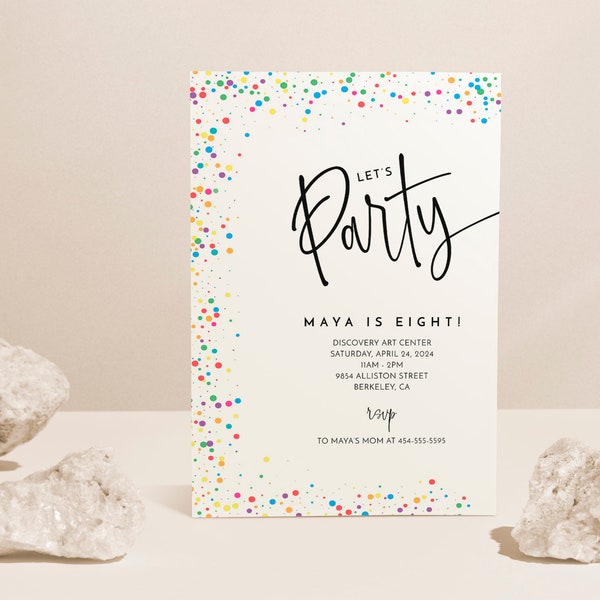 Confetti Invitation - Etsy