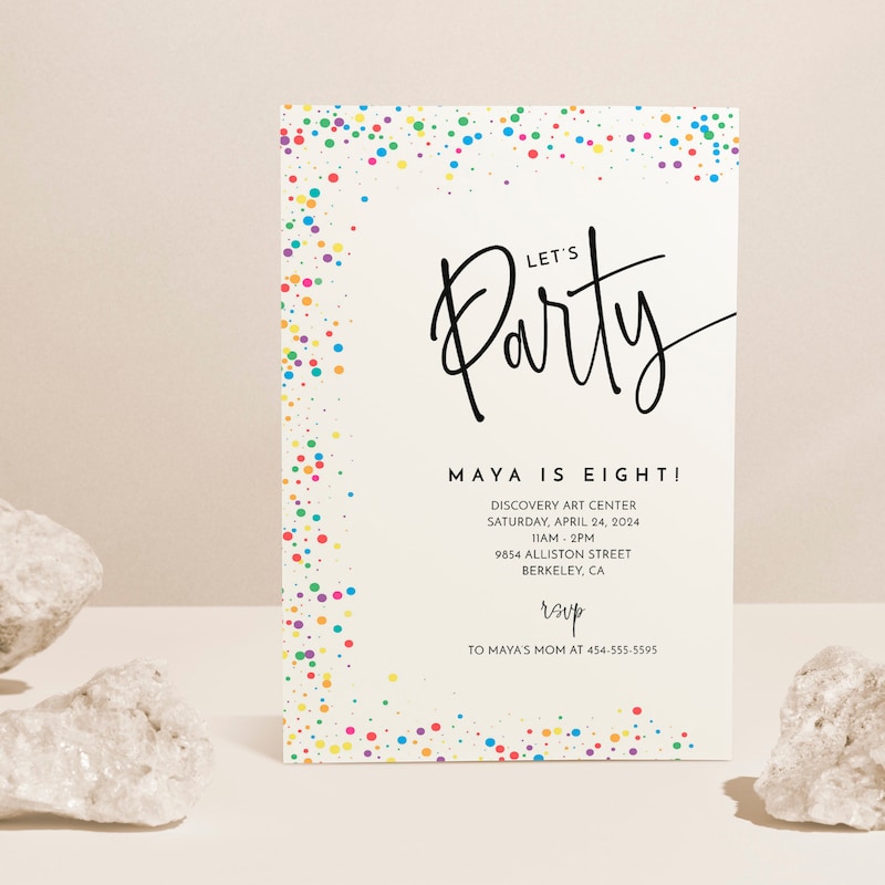 Confetti Invitation - Etsy