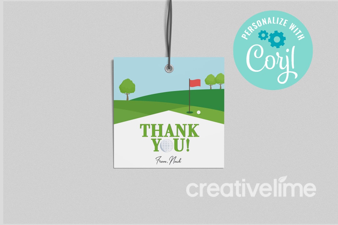 Golf Birthday Favor Tag: Hole in One Party, Editable Template (digital ...