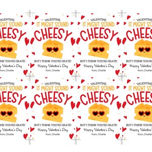Editable Cheesy Valentine's Day Gift Tag, Cheese Valentine Tag, It ...