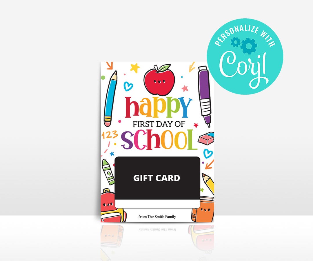 EDITABLE INSTANT DOWNLOAD First Day of School Gift Card Holder Back to ...