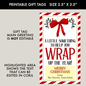 Editable Gift Tag, A Little Something to Help You Wrap up Your Year ...