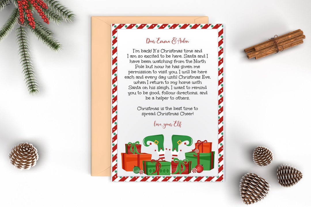 Editable Elf Arrival Letter Return Letter Christmas Elf I'm Back Elf ...