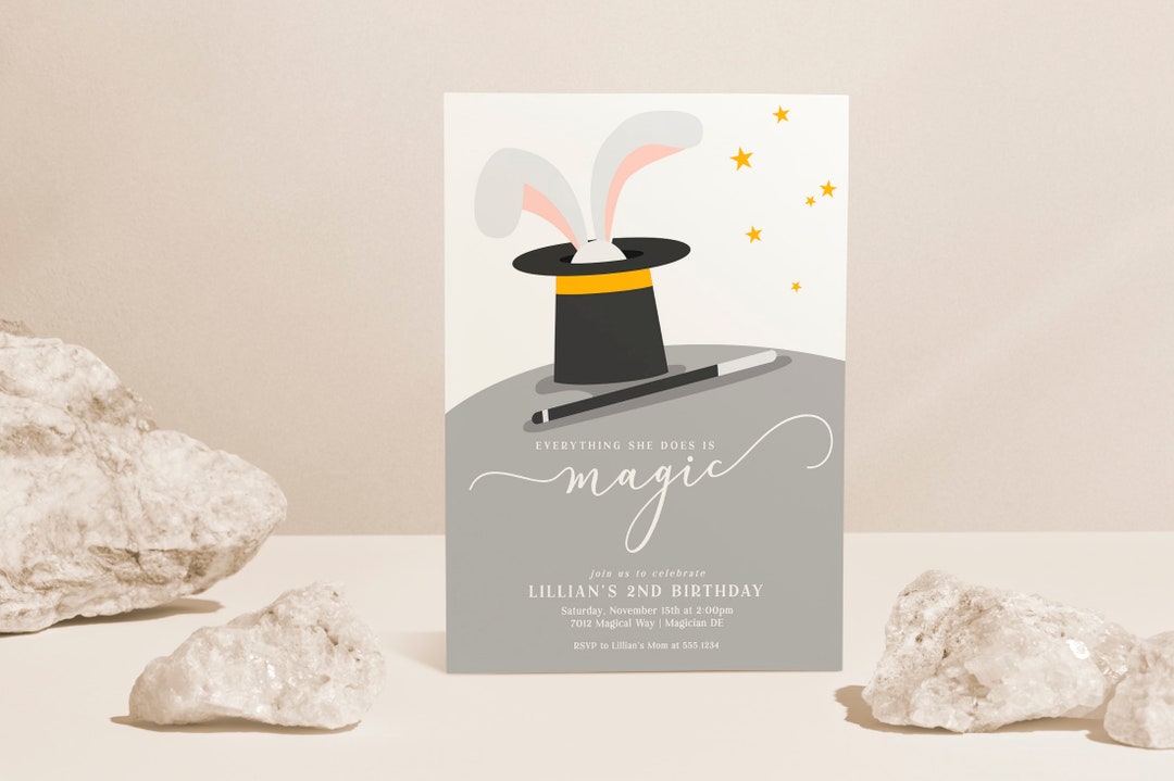 Magic Birthday Invitation: Kids Magician Party (EDITABLE INSTANT ...