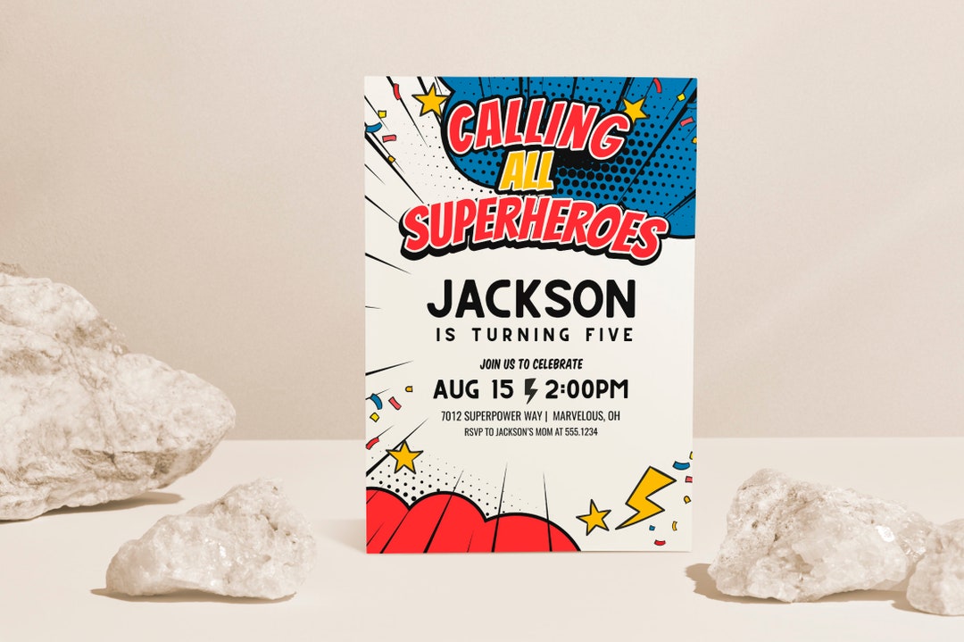 Comic Book Superhero Birthday Invitation (instant Download) - Etsy