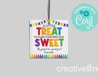 Printable Back to School Tag First Day of School Favor Treat to Make ...