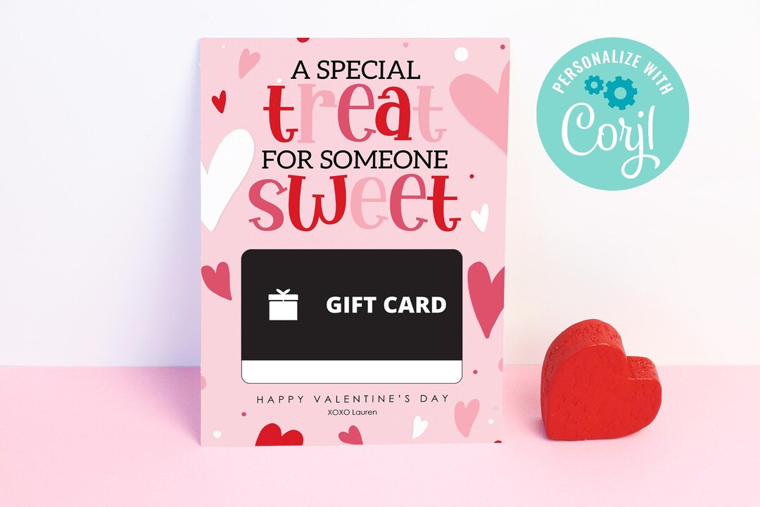 EDITABLE INSTANT DOWNLOAD Printable Sweet Treat Valentine Gift Card ...