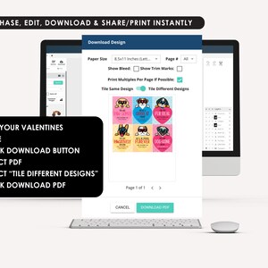 EDITABLE, INSTANT DOWNLOAD Printable Dog Valentine's Day Cards, Kids ...