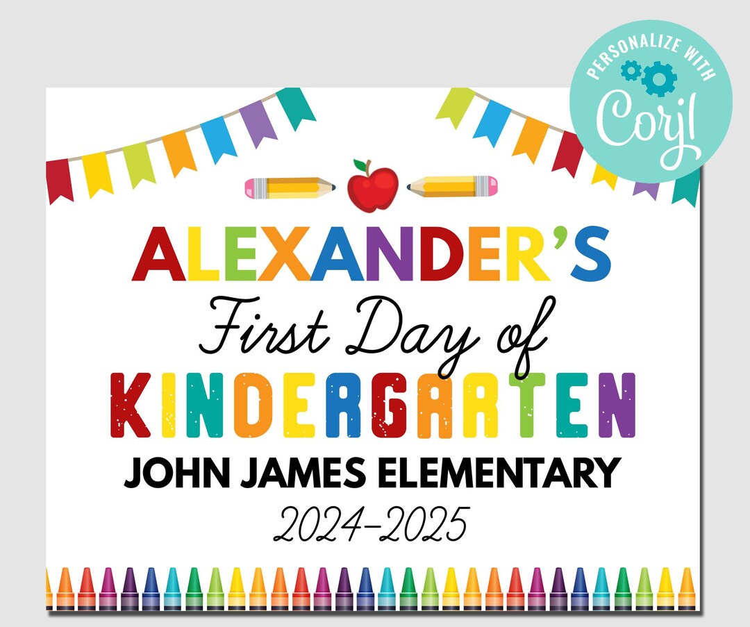 Editable Back to School Sign First Day of School Sign Printable Signs ...